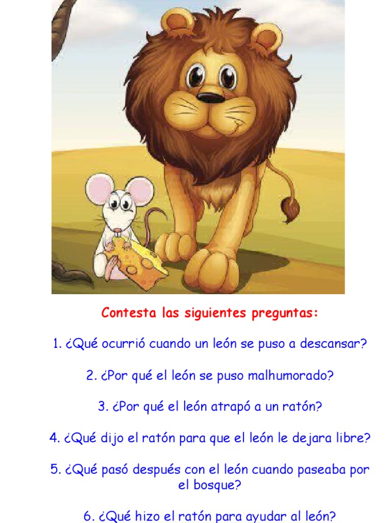 Fábula del León y el Ratón: Resumen y Reflexiones | PDF | Ficción general