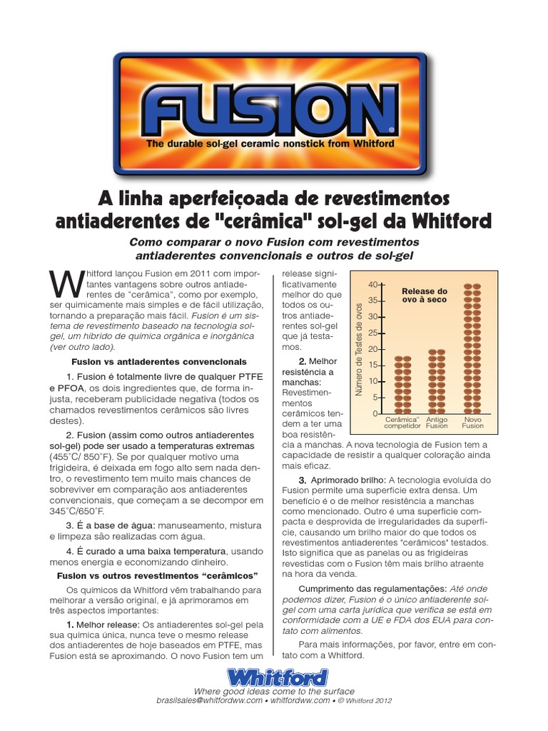 Fusion - Sol Gel Livre de PFOA e PTFE | PDF | Química | Polímeros