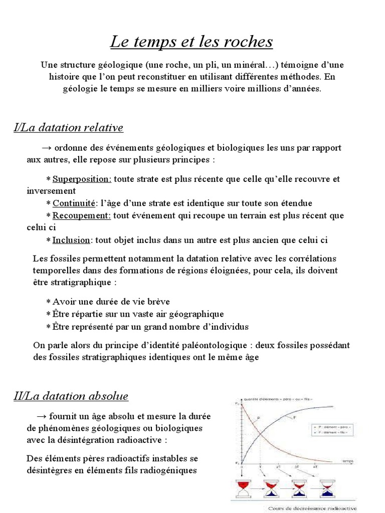 Datation relative et absolue en géologie | PDF | Géologie | Radioactivité