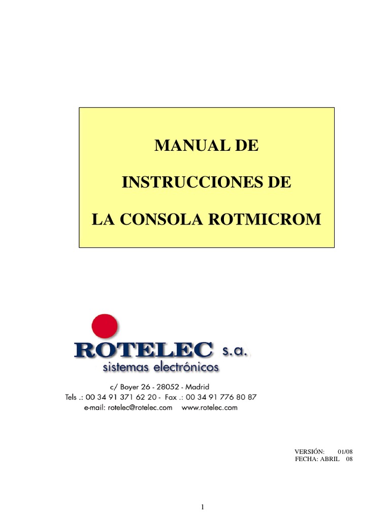 Manual de la Consola ROTMICROM | PDF | Ascensor | Módem