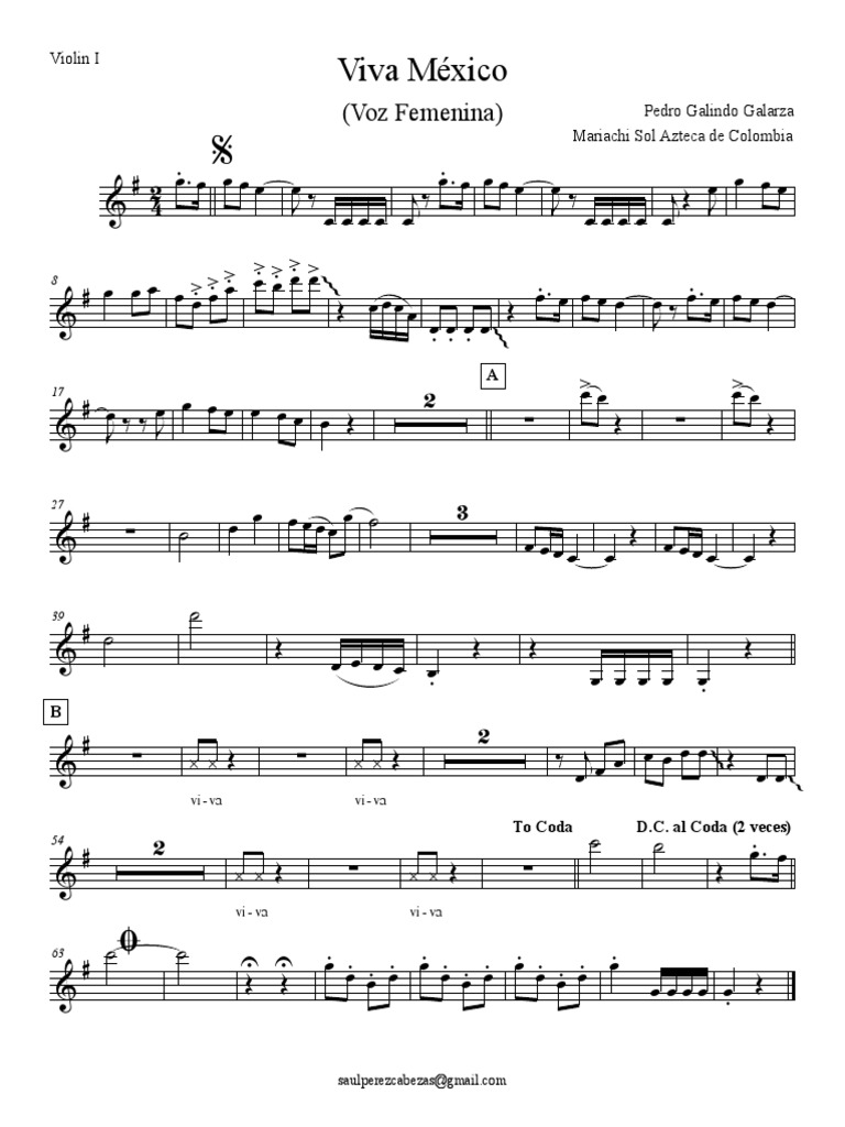 Viva México - Violin I Mariachi | PDF | Alphabet latin
