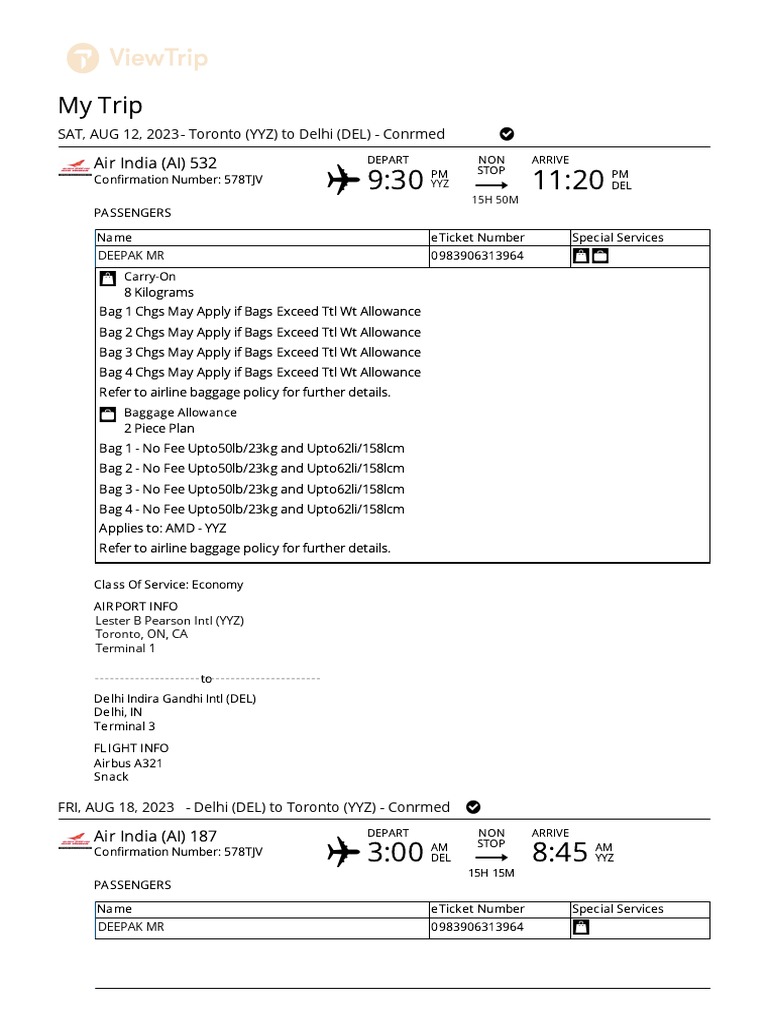 Deepak TICKET | Download Free PDF | Airlines | Civil Aviation