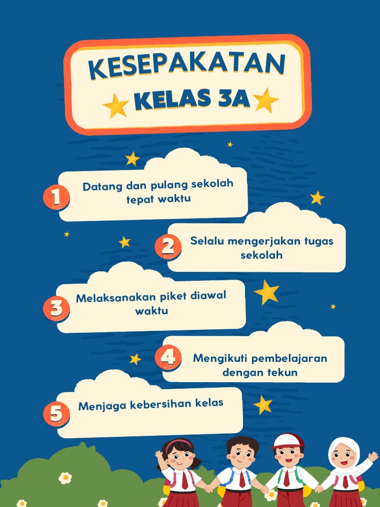 Blue and Orange Funny Classroom Rules Poster | PDF