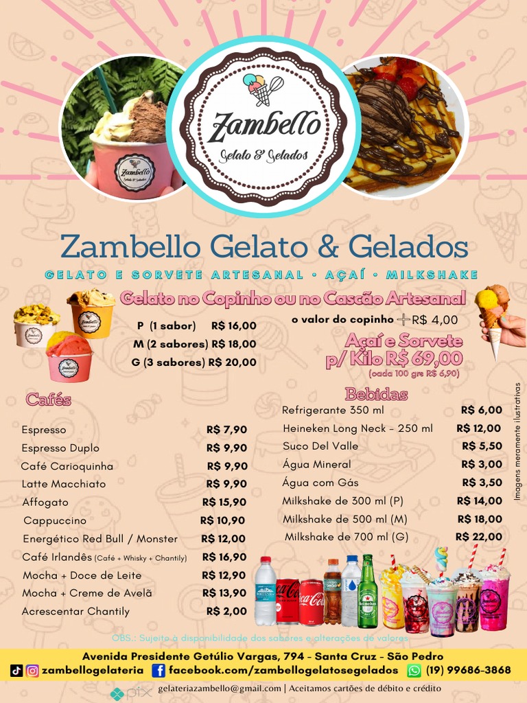 Cartaz A3 Cardápio Zambello | PDF
