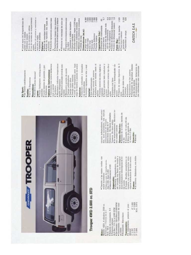 Ficha Tecnica Trooper | PDF