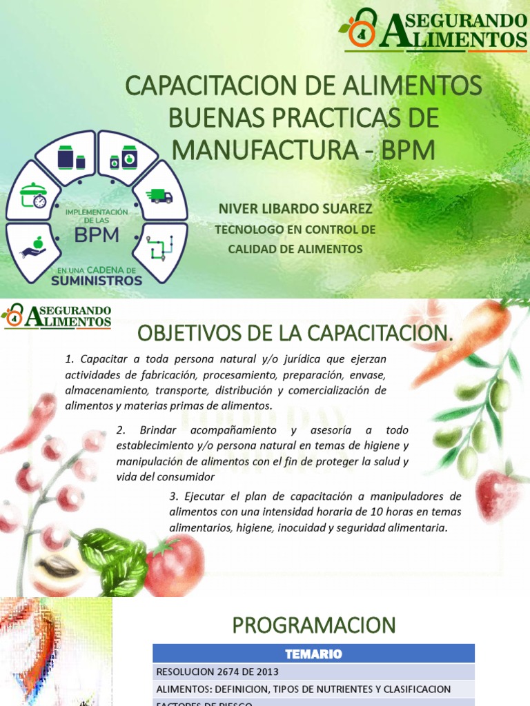 Capacitacion de Alimentos Buenas Practicas de Manufactura - BPM | PDF