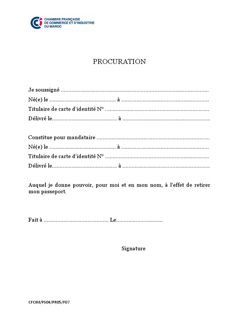 Procuration Visa | PDF