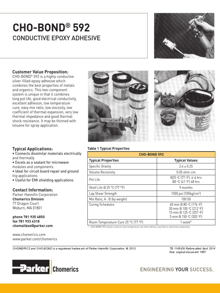 Parker Chomerics CHO BOND 592 | PDF | Epoxy | Electrical Resistivity ...