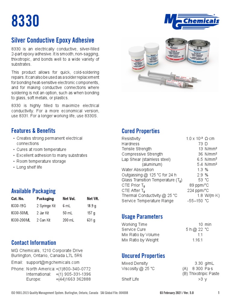 Tds 8330 2parts | PDF | Electrical Resistivity And Conductivity | Epoxy