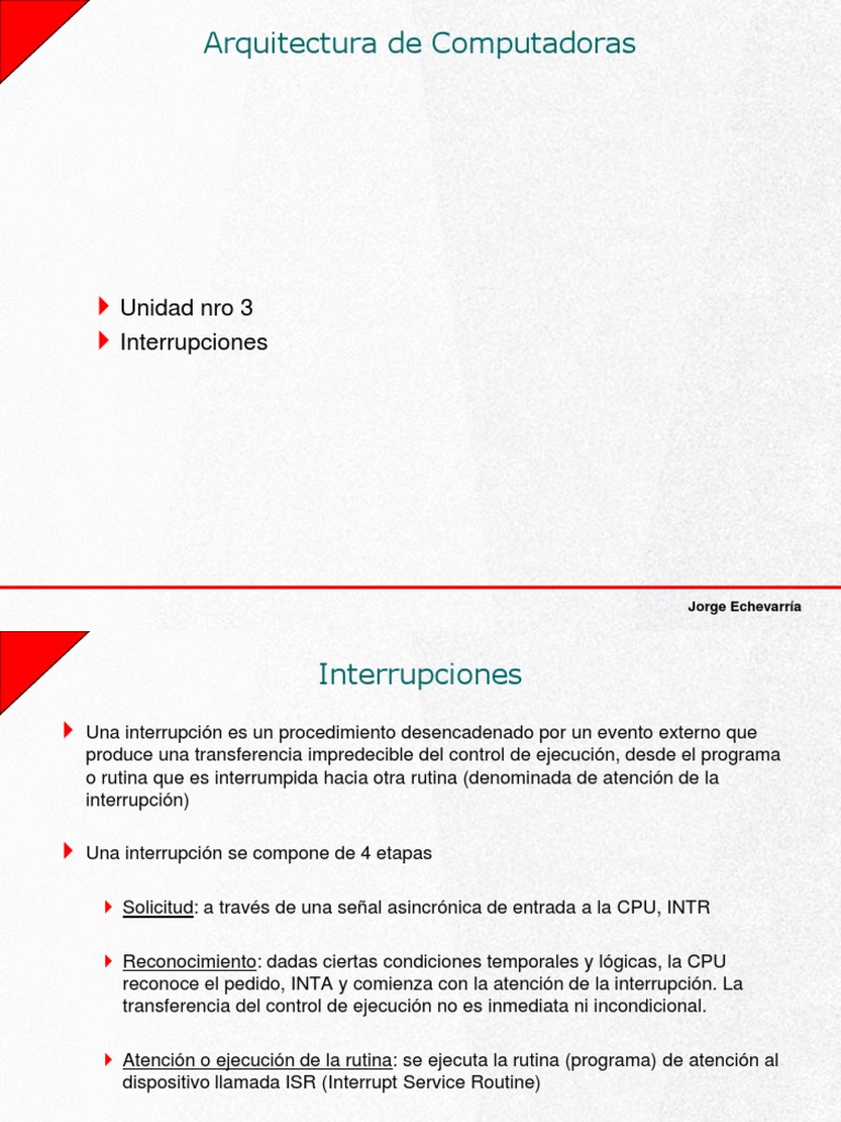 03 Interrupciones | PDF | Unidad Central de procesamiento | Puntero (Programación de computadora)