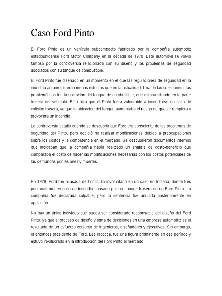 Caso Ford Pinto | PDF