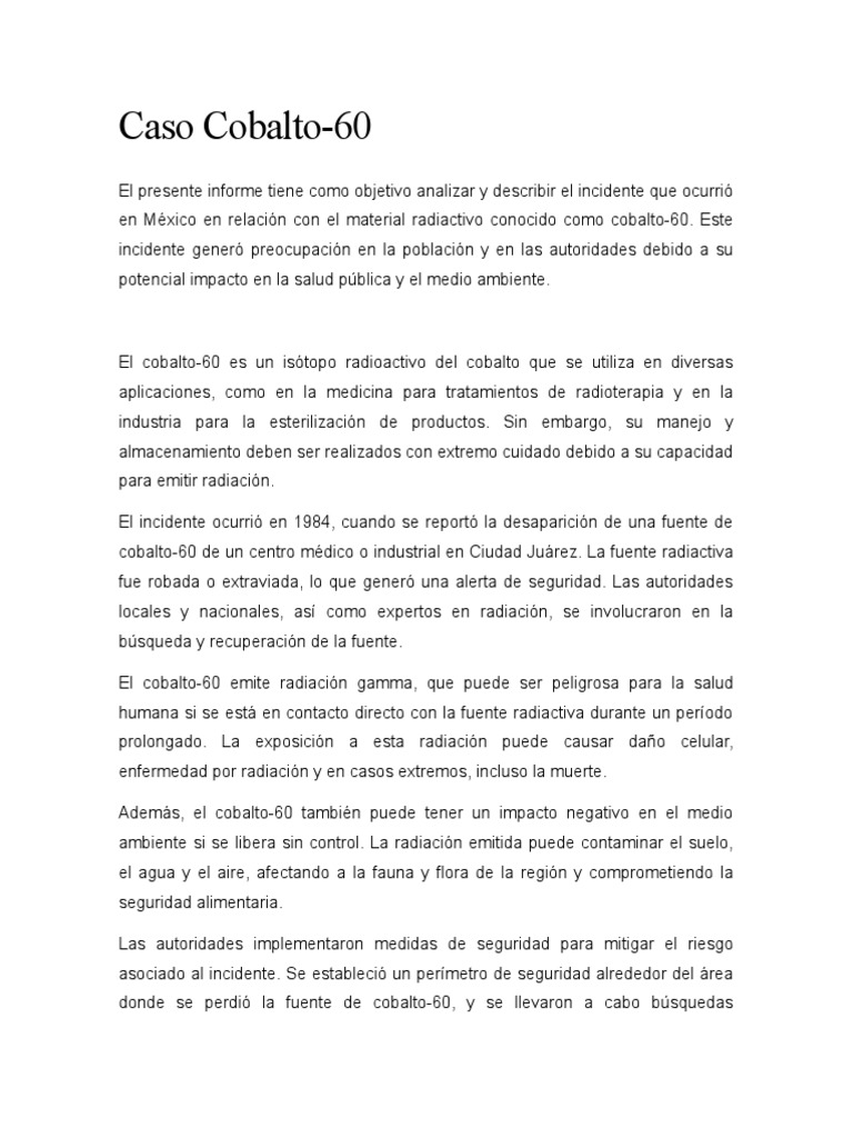 Caso Cobalto 60 | PDF