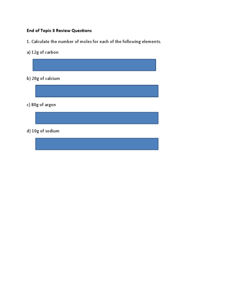 Moles and Molar Mass Calculations Guide | PDF | Mole (Unit) | Chemistry