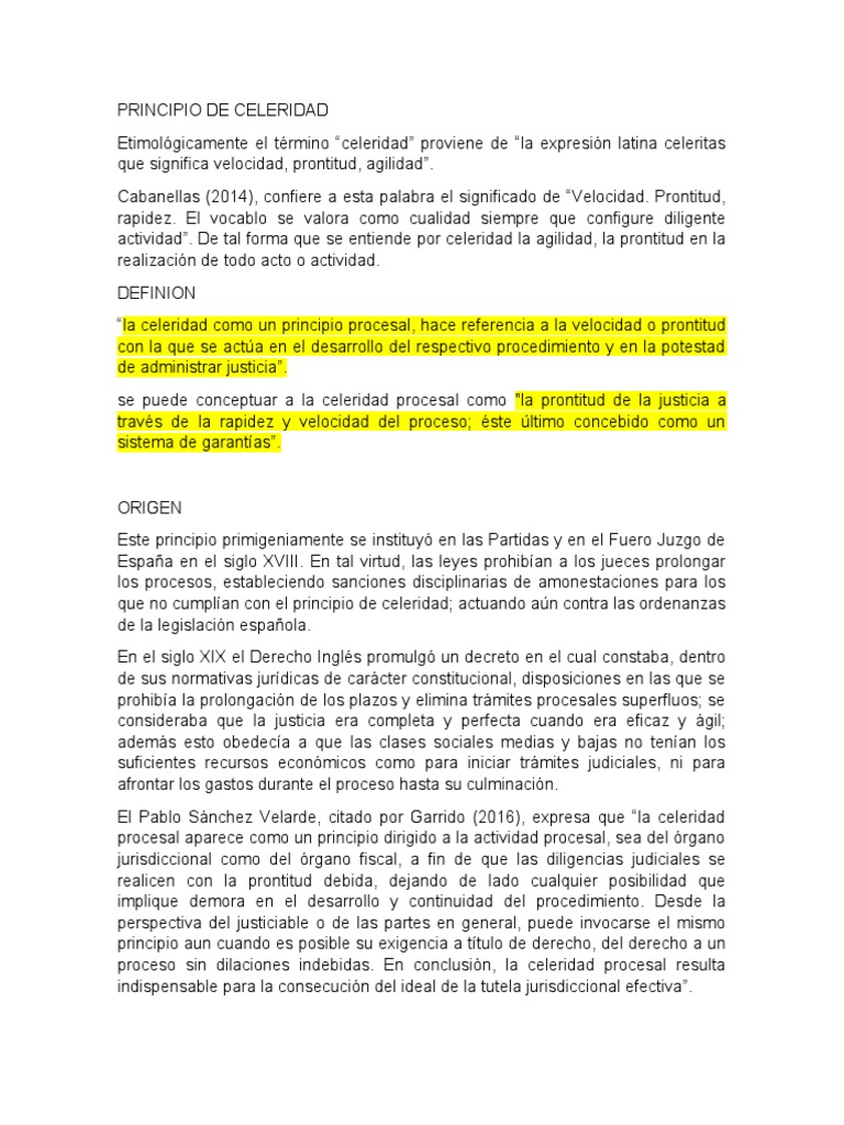 Celeridad Procesal: Velocidad y Eficacia Judicial | PDF | Ley procesal | Debido al proceso