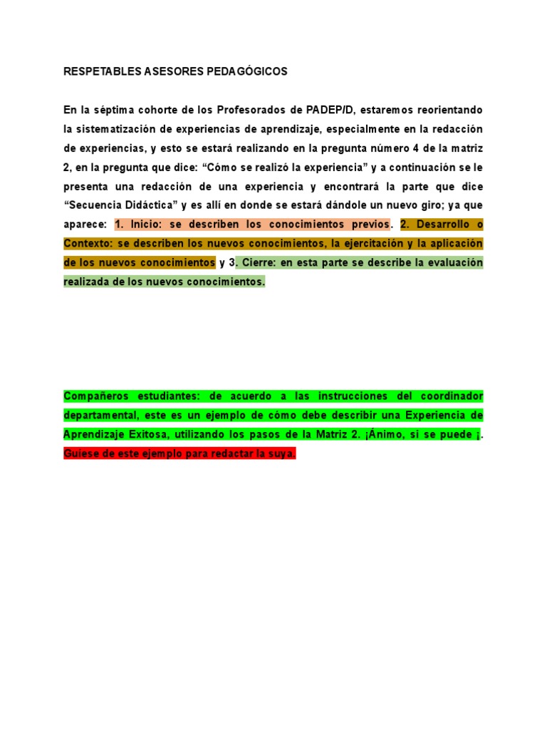 Modelo De Experiencia De Aprendizaje Exitoso 2020 Pdf Aprendizaje