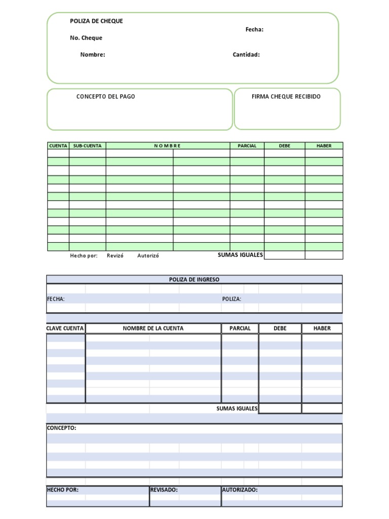 Formato de Pólizas | PDF