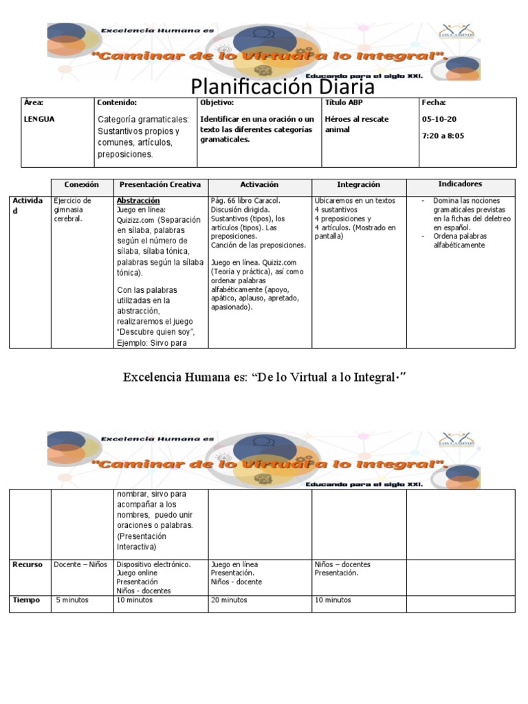 Planificación de 4to Grado | PDF