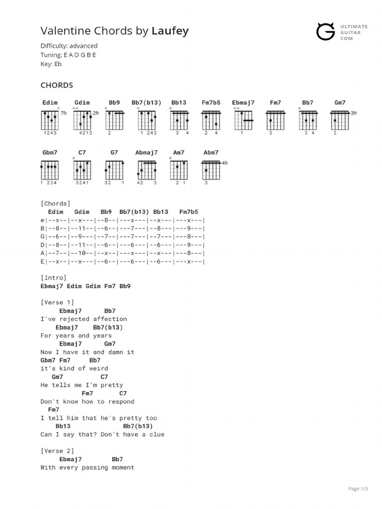 Valentine Chords | PDF