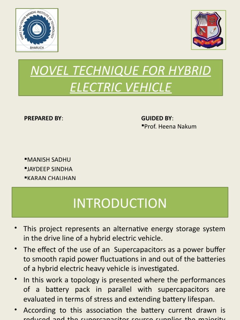 Novel Technique For Hybrid Electric Vehicle | PDF | Rechargeable ...