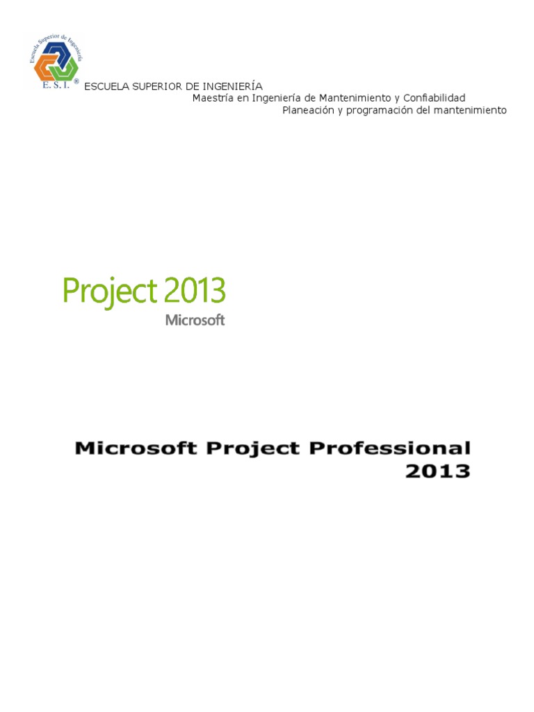 Manual Microsoft Project Professional 2013 | PDF | Microsoft ...