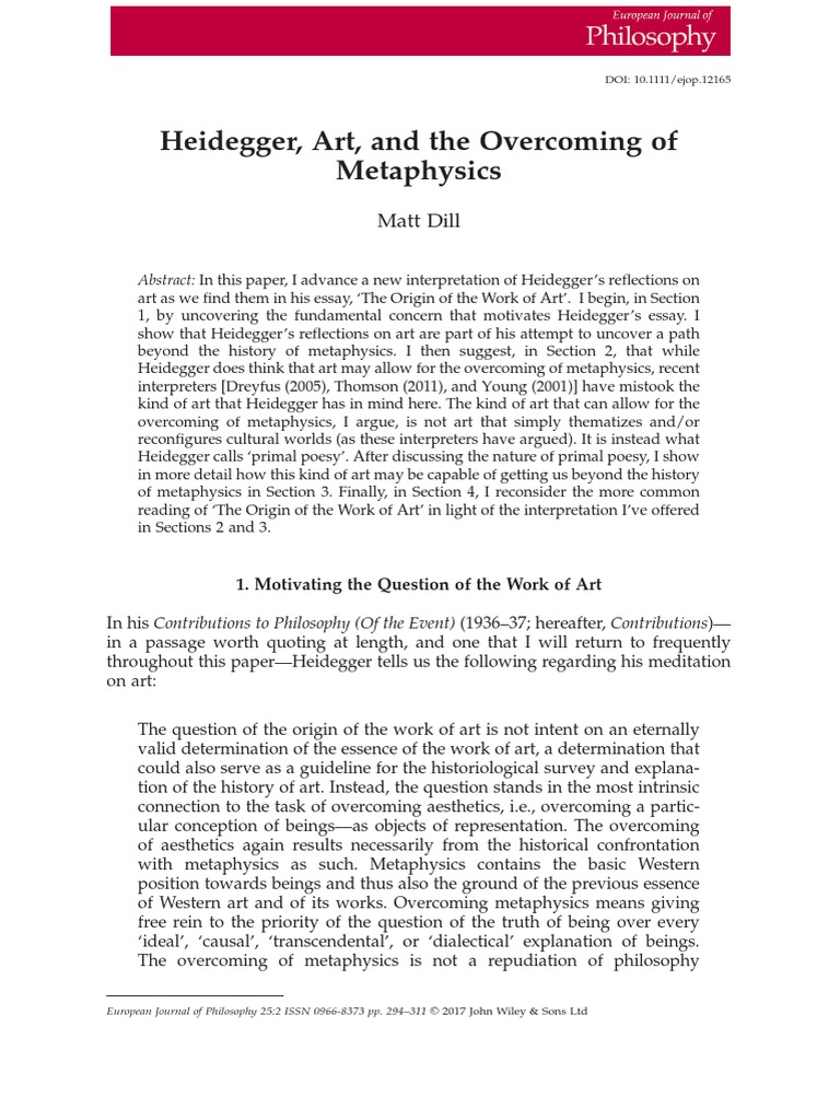 Matt Dill Heidegger Art and The Overcomi | PDF | Martin Heidegger ... Matt Dill Heidegger Art and The Overcomi | PDF | Martin Heidegger ...