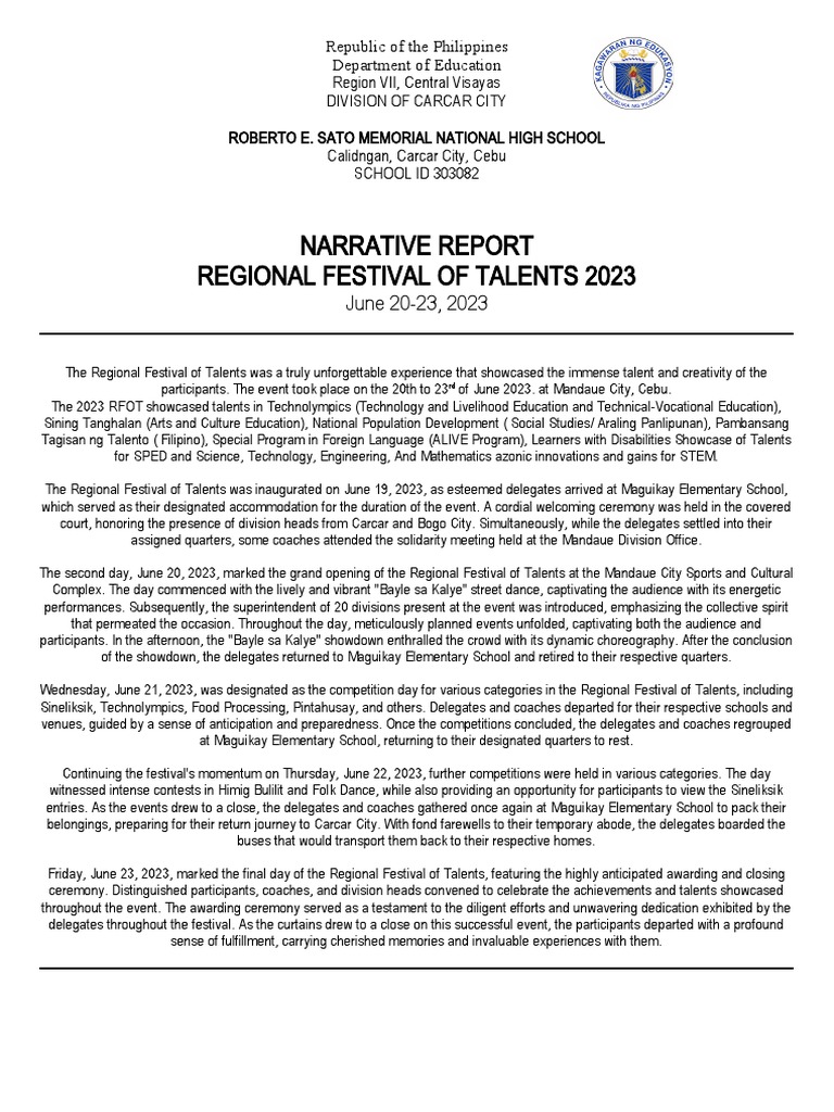 Rfot Narrative | PDF