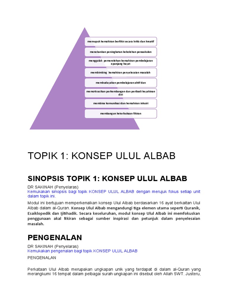 Falsafah Pendidikan Ulul Albab | PDF