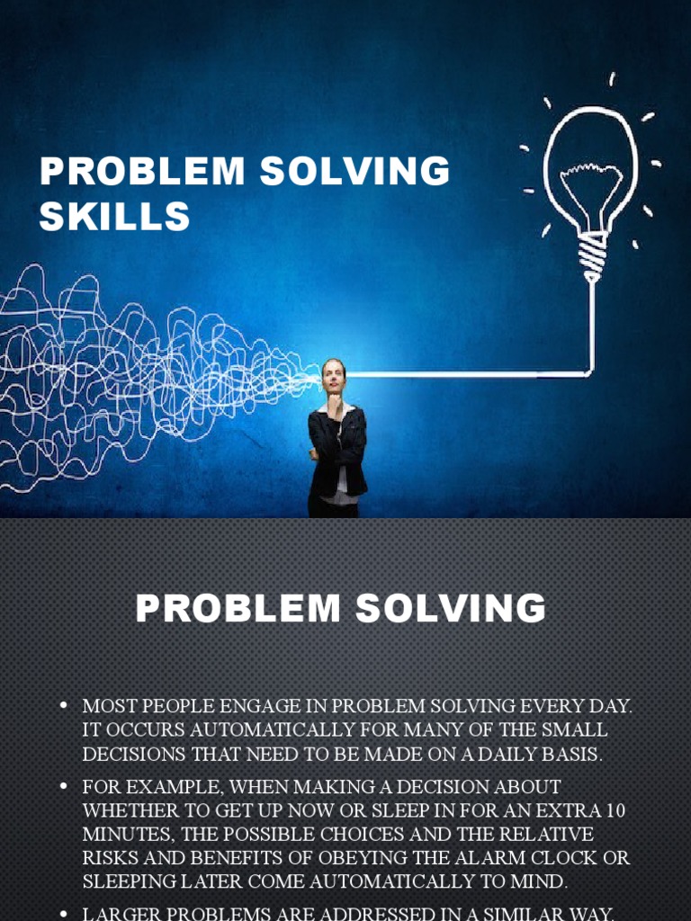 Problem Solving Skills | PDF | Cognitive Psychology | Behavioural Sciences