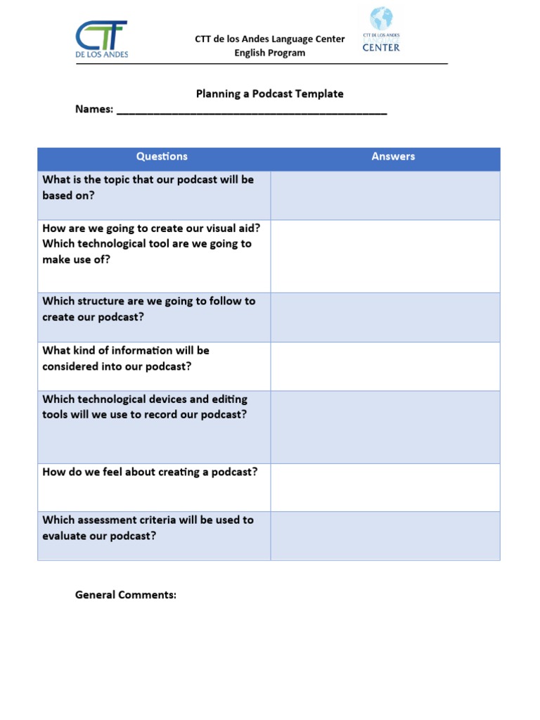 Podcast Planning Template Guide | PDF