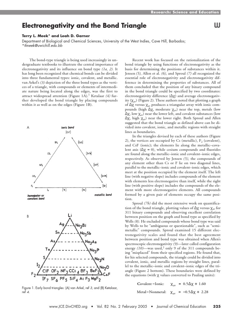 Electronegativity and Bond Triangle | PDF | Chemical Compounds ...