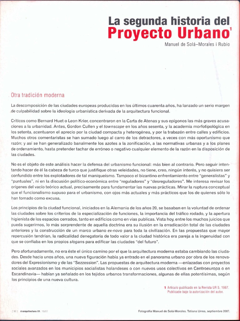 Sola Morales Proy Urb | PDF | Urbanismo
