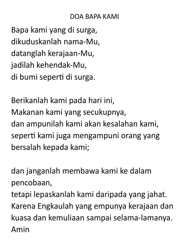 Doa Bapa Kami | PDF