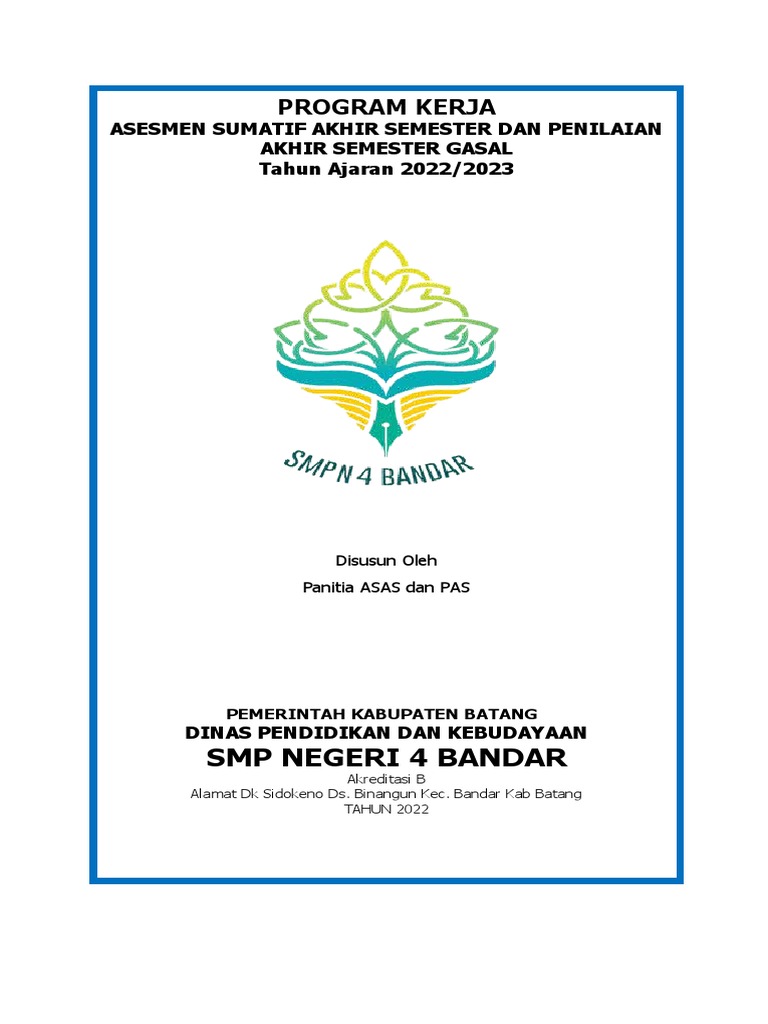 Program Kerja ASAS Dan PAS 2022-2023 | PDF