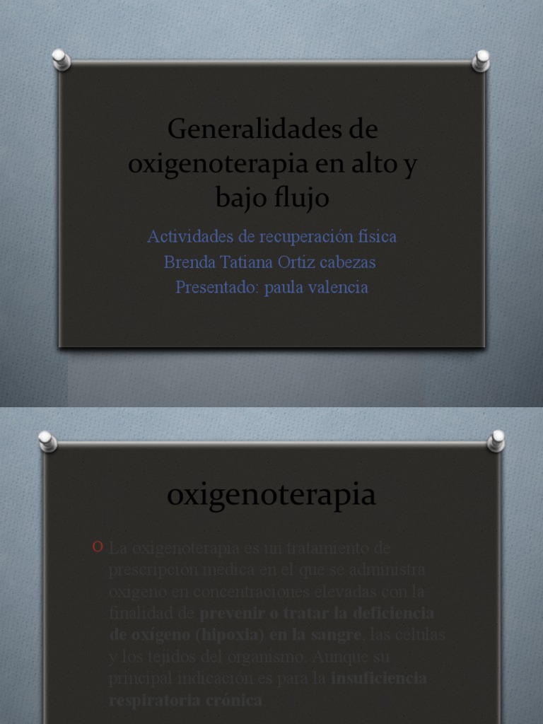 Generalidades de Oxigenoterapia en Alto y Bajo Flujo | PDF