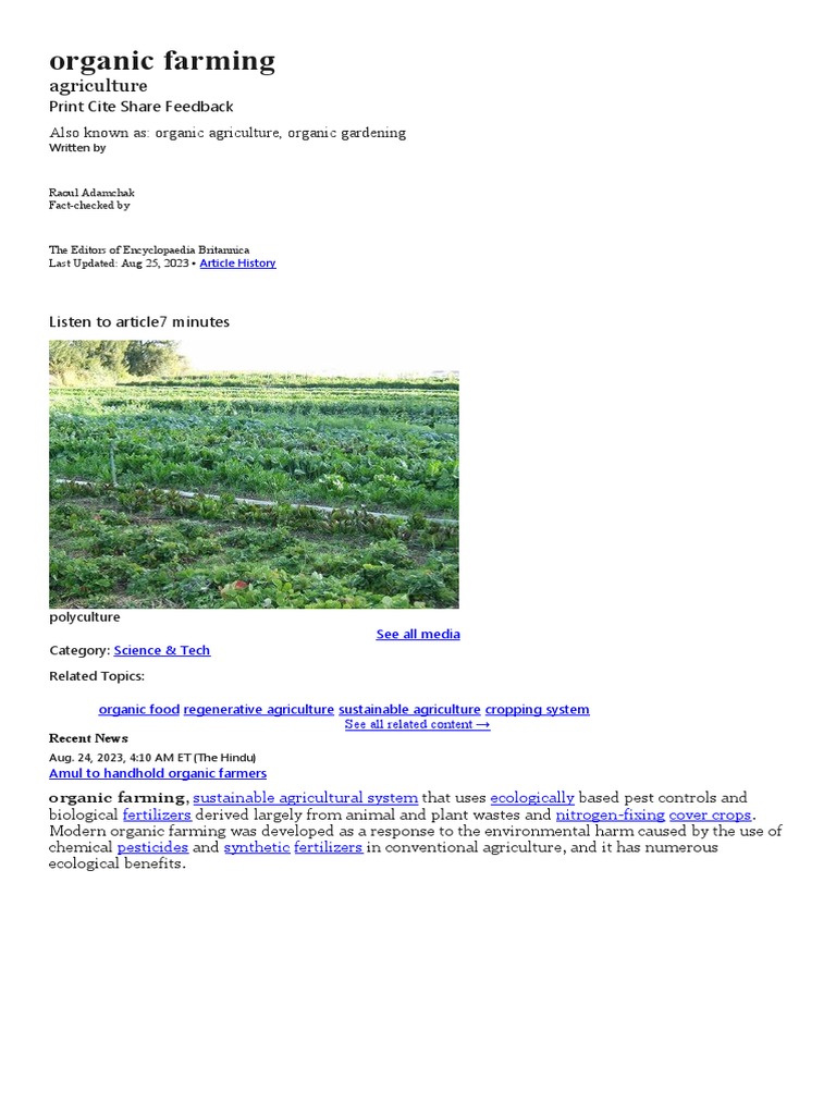 Organic Farming | Download Free PDF | Organic Farming | Agriculture