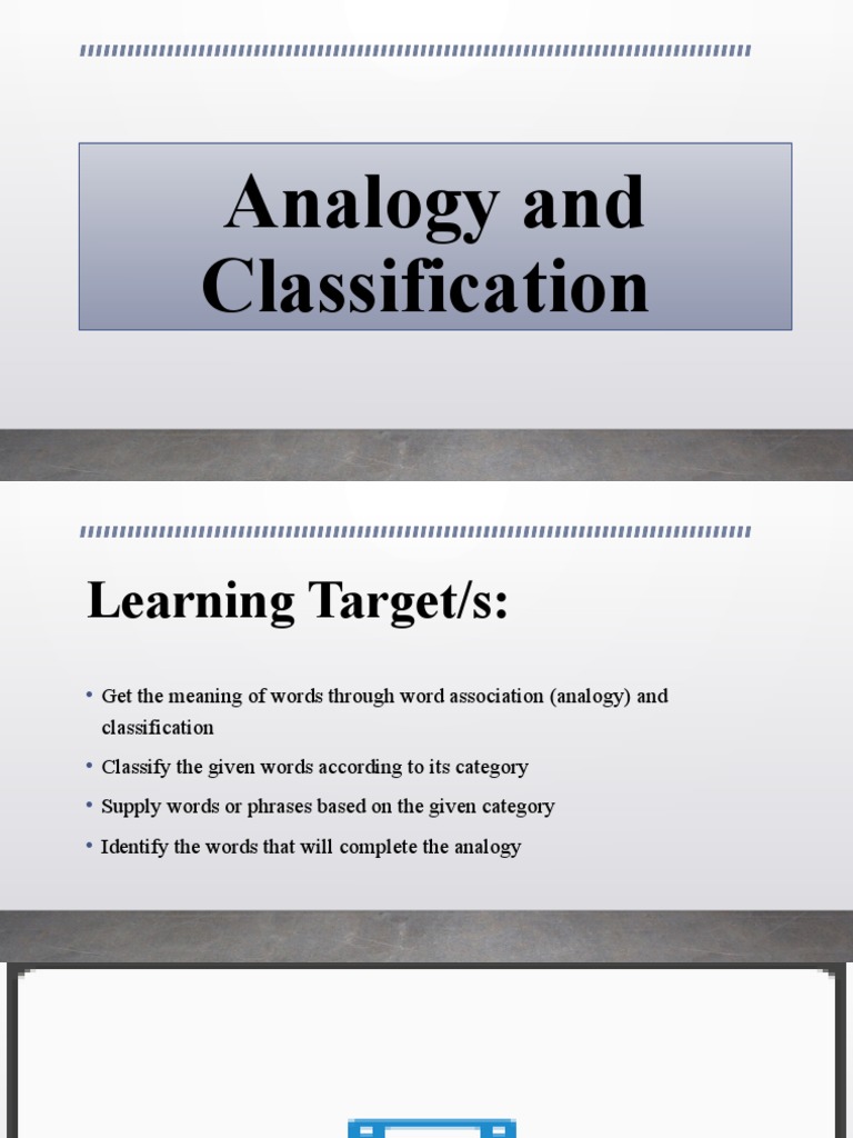 Grade 4-Analogy and Classification | PDF