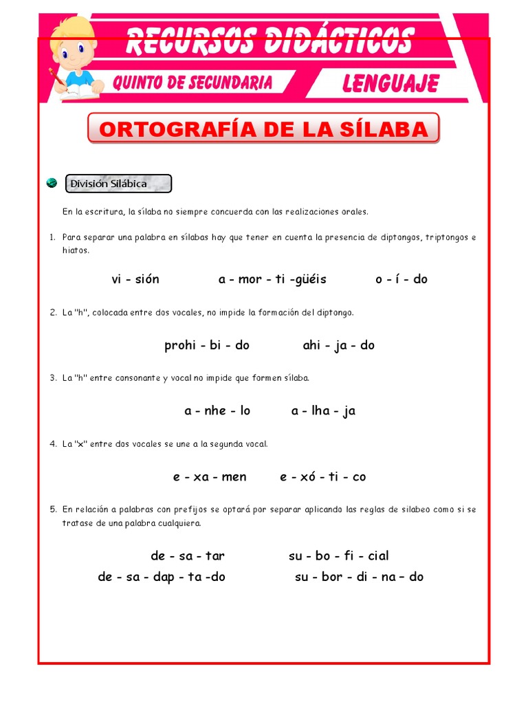 Reglas de Separación Silábica | PDF | Sílaba | Voz humana