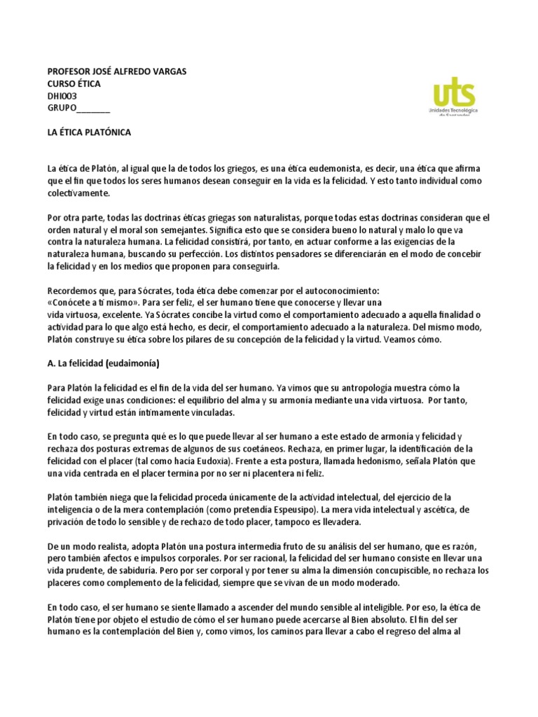 Platon Ética | PDF | Platón | Virtud