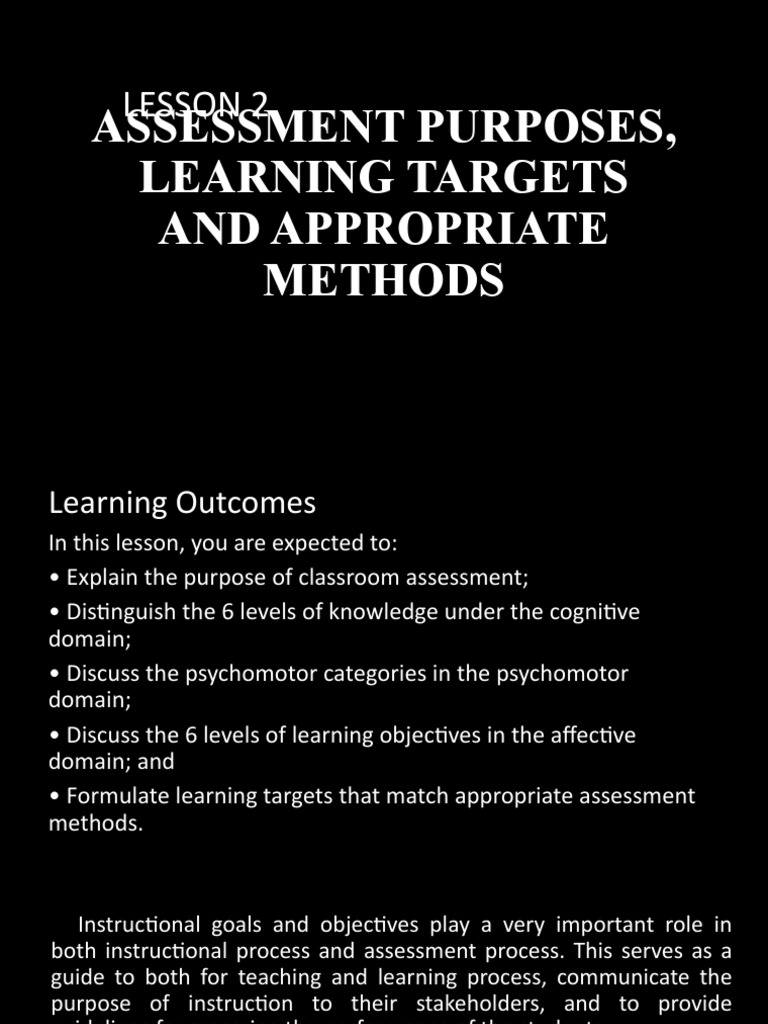 Assessment in Learning 1-Lesson 2 | PDF | Educational Assessment | Learning Assessment in Learning 1-Lesson 2 | PDF | Educational Assessment | Learning