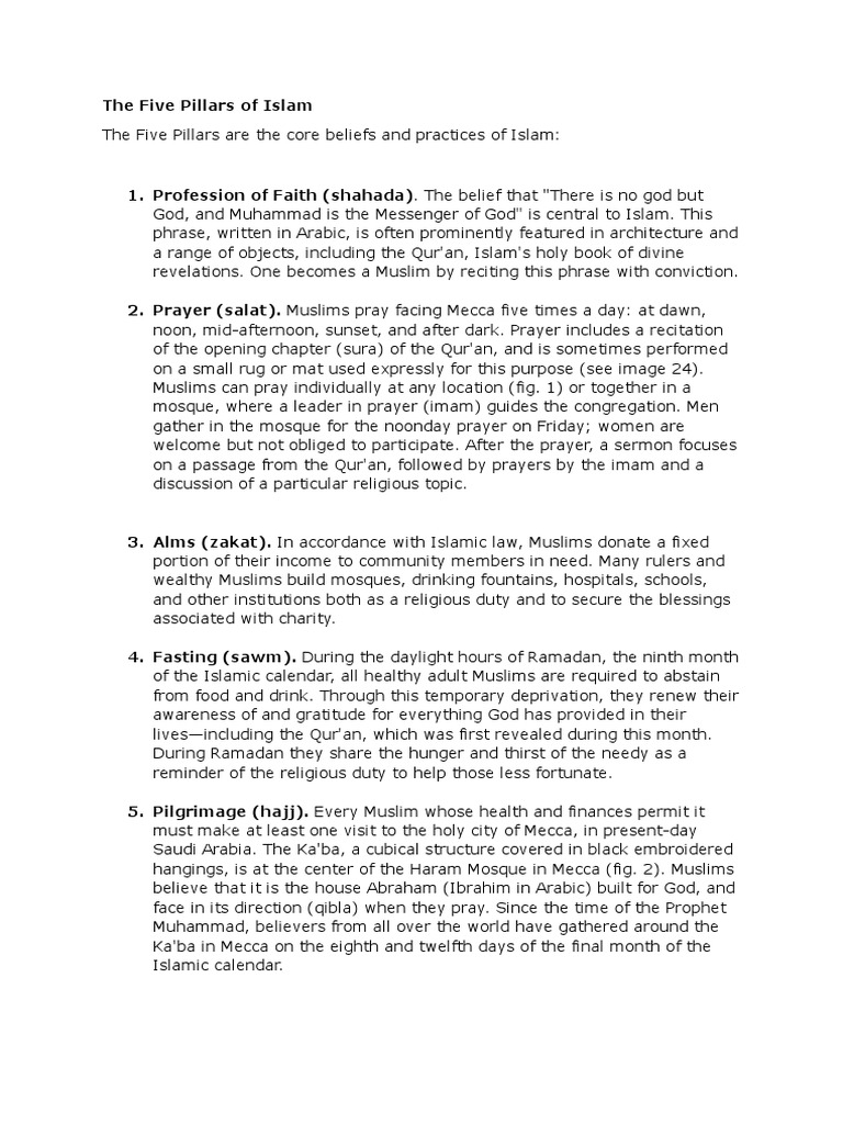 The Five Pillars of Islam | PDF | Hadith | Quran