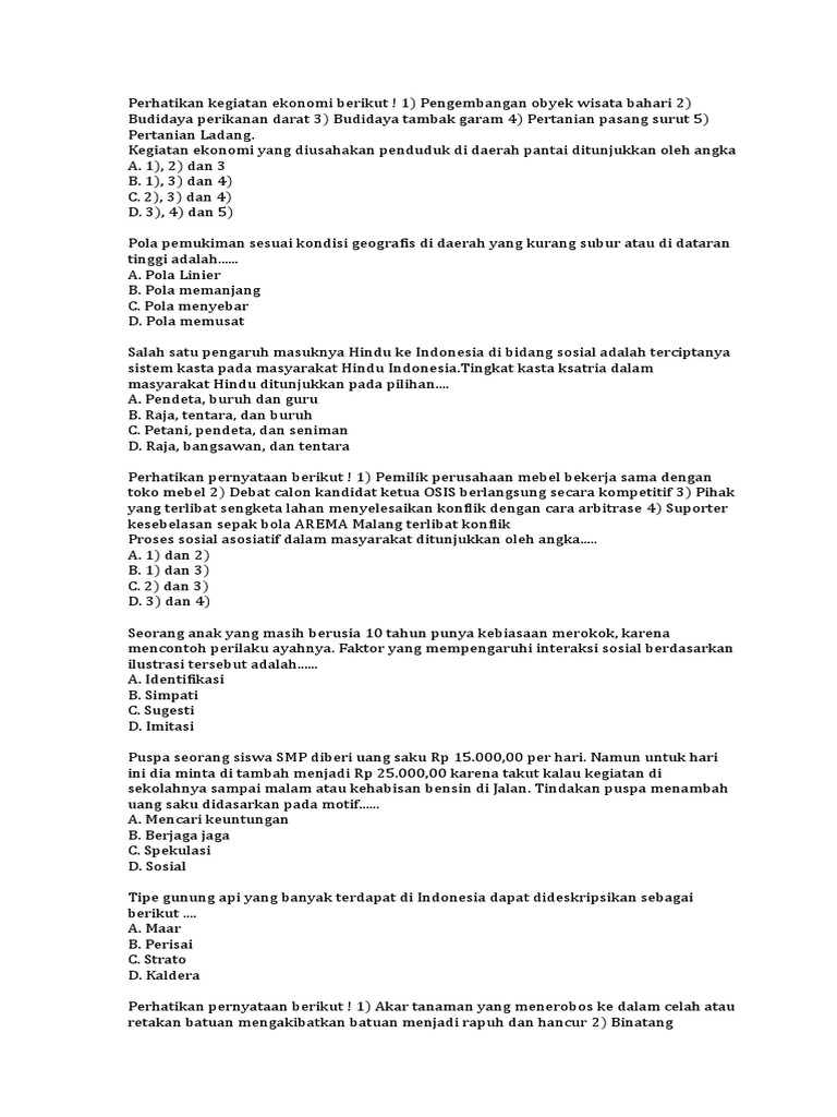 Contoh Soal Osn Ips | PDF | Politik