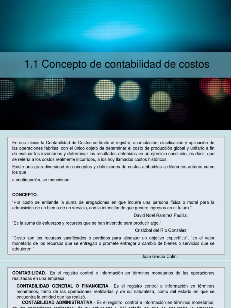 UNIDAD 1 A1 Conceptos Basicos de Contabilidad de Costos | PDF | Contabilidad | Contabilidad de ...