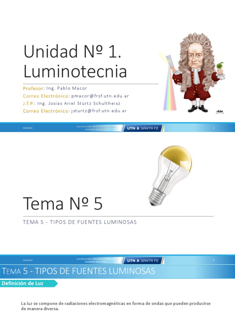 01 U1 - Tema #5 - Rev0 - Tipos de Fuentes Luminosas | Descargar gratis ...