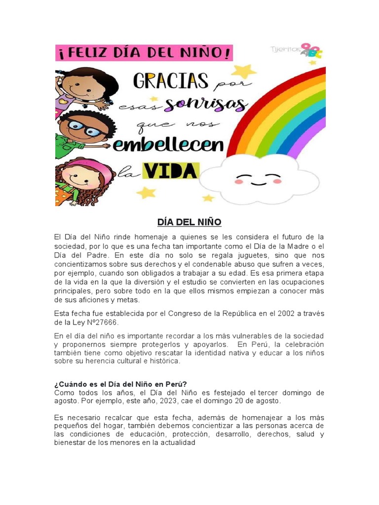 Dia Del Nino Peruano | PDF | Perú