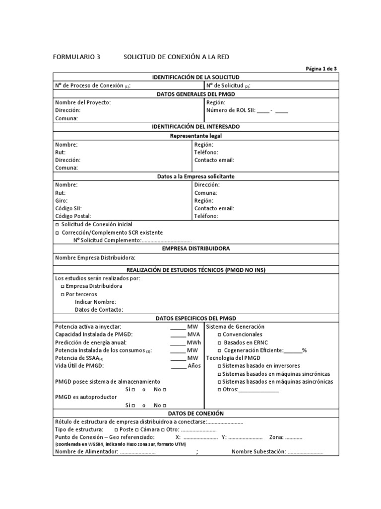 Formulario 03 Solicitud de Conexion A La Red | PDF | Propiedad | Energia electrica