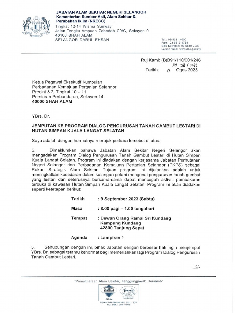 Surat Jemput PKPS - VIP | PDF