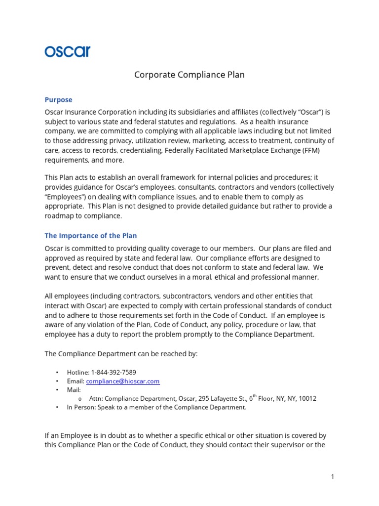 Corporate Compliance Plan | PDF