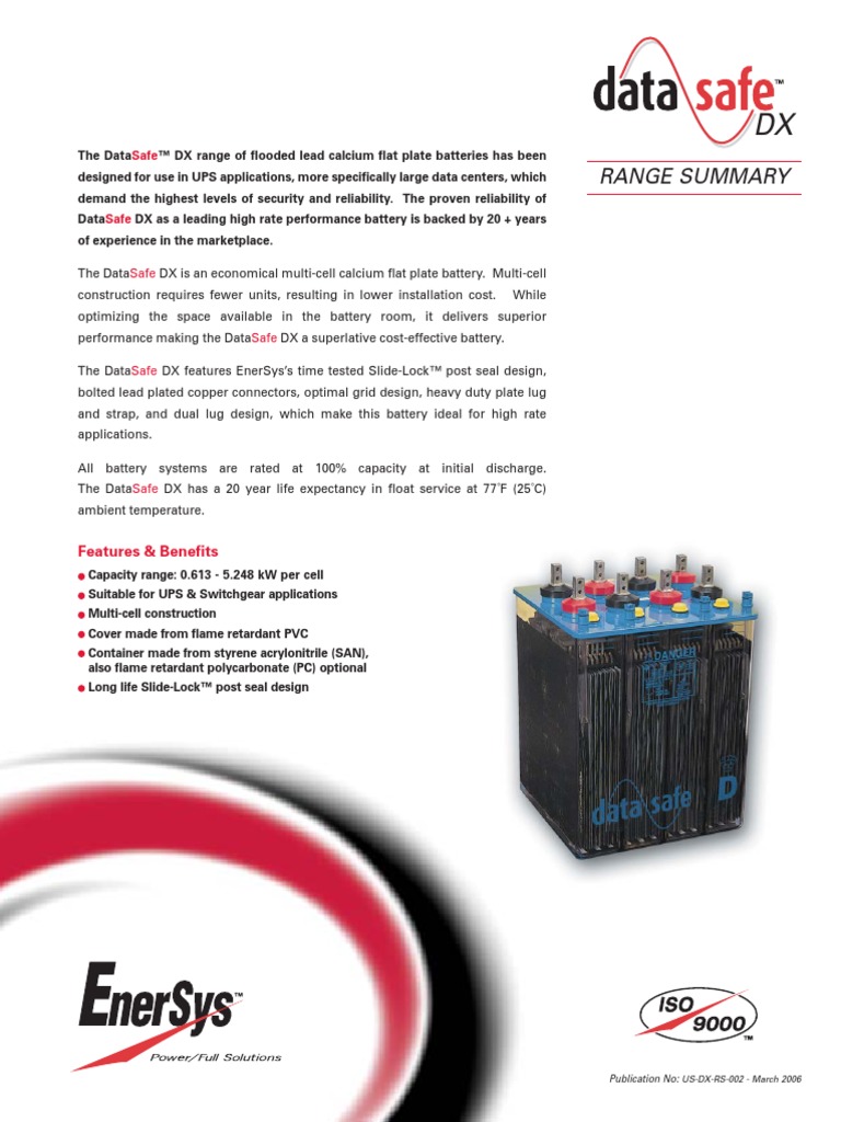 Baterías DataSafe DX | PDF | Electricity | Electrical Engineering