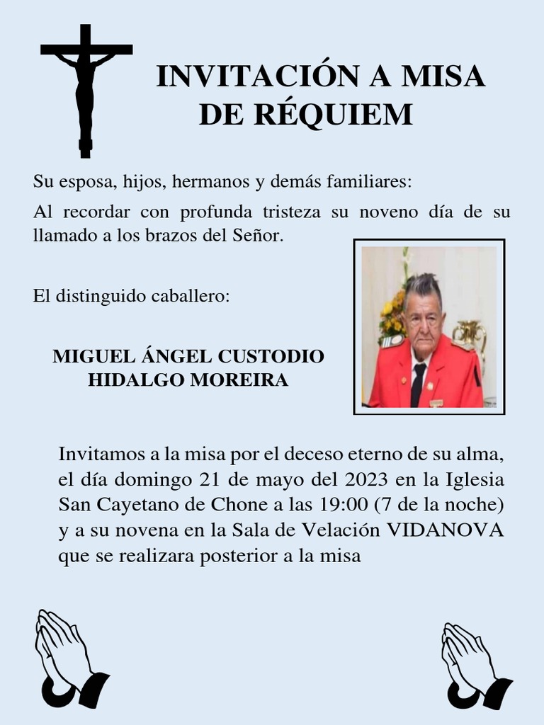 Fallecimiento Texto para Invitacion A Misa de Difunto | PDF
