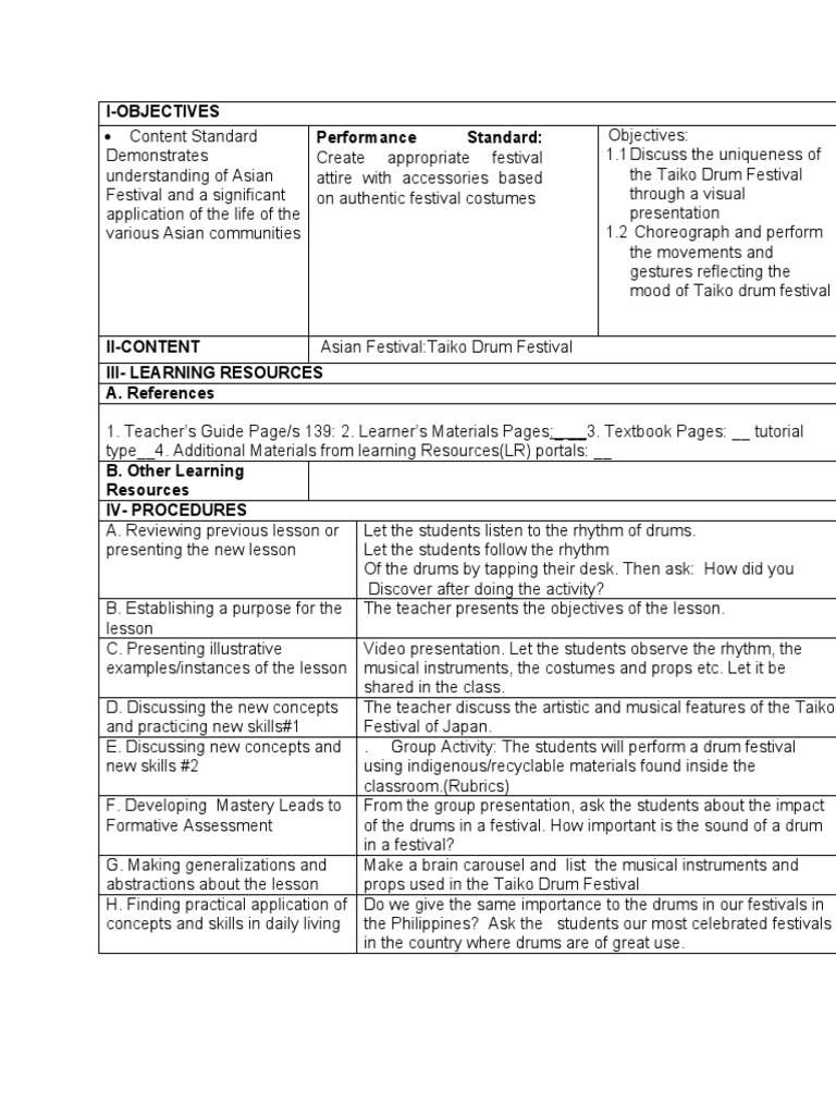 Music 8 DLL 7 | PDF | Learning | Behavior Modification